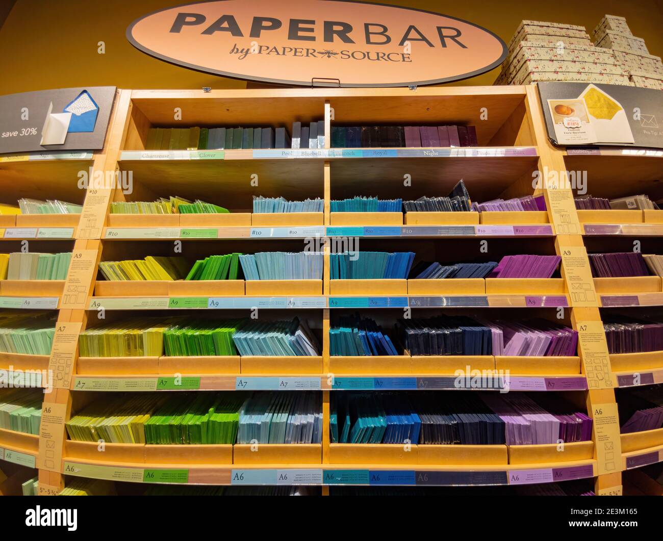 Las Vegas, JAN 18, 2021 - Interior view of the Paper Source store in ...