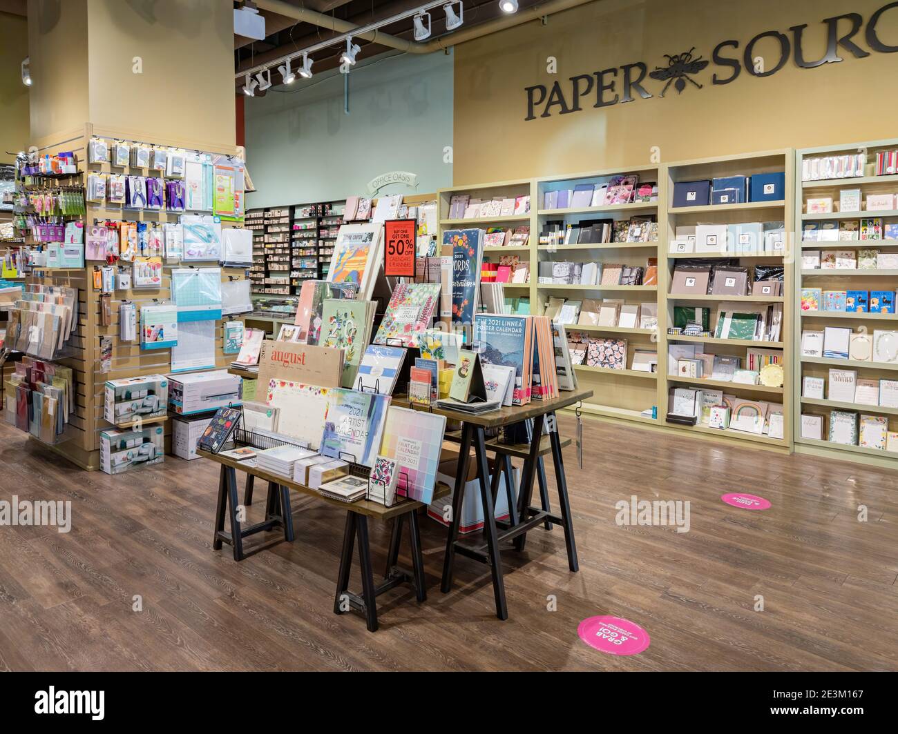 Las Vegas, JAN 18, 2021 - Interior view of the Paper Source store in ...