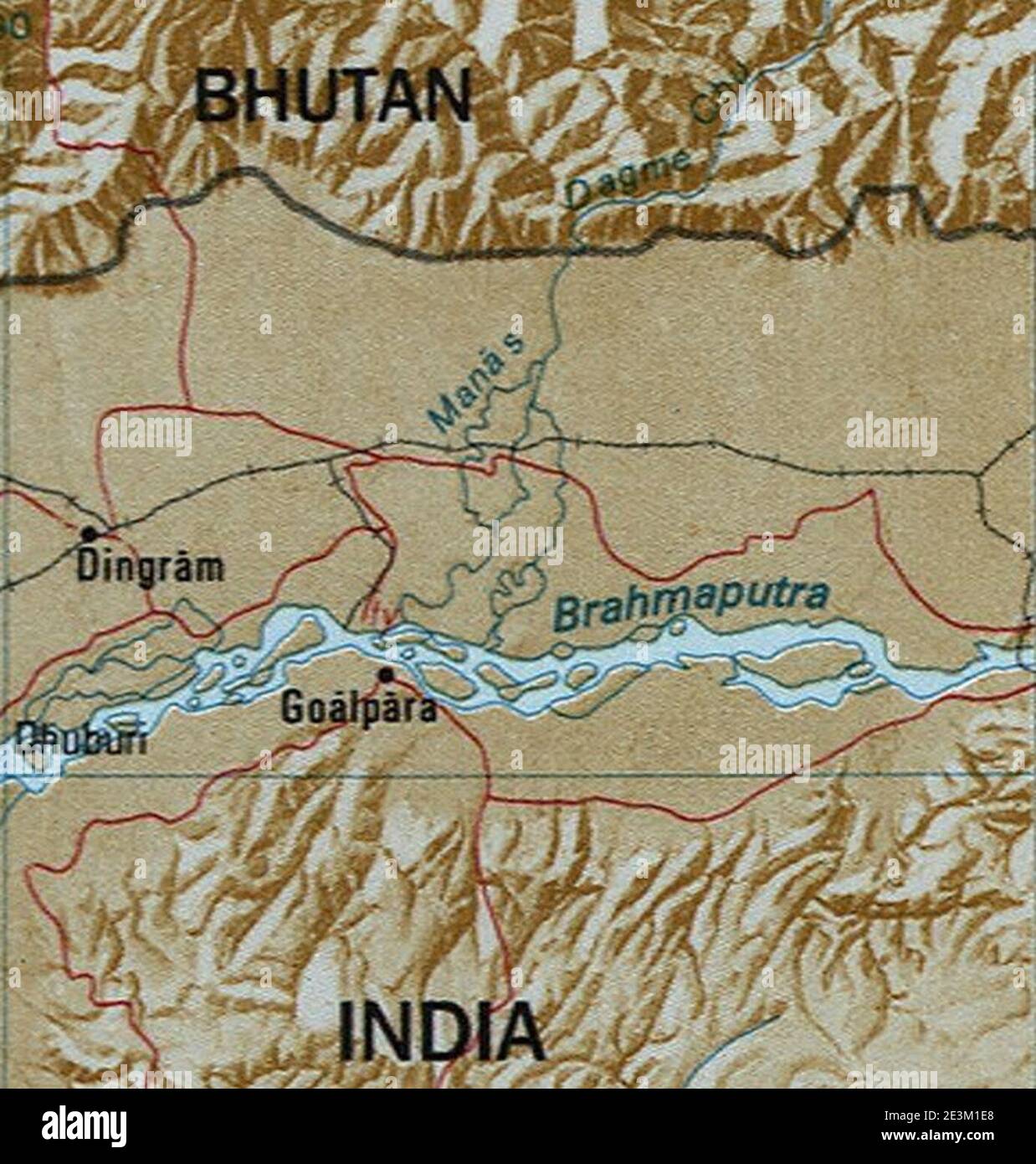 Manas River map Stock Photo - Alamy