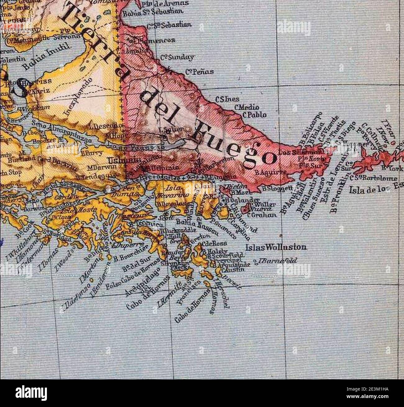Mapa Canal del Beagle, 1914 Stock Photo - Alamy