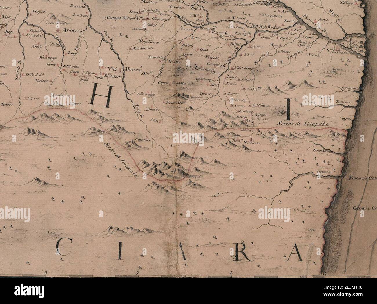 Mapa do Ceará-Piaui(1761- Antonio Galuci Stock Photo - Alamy