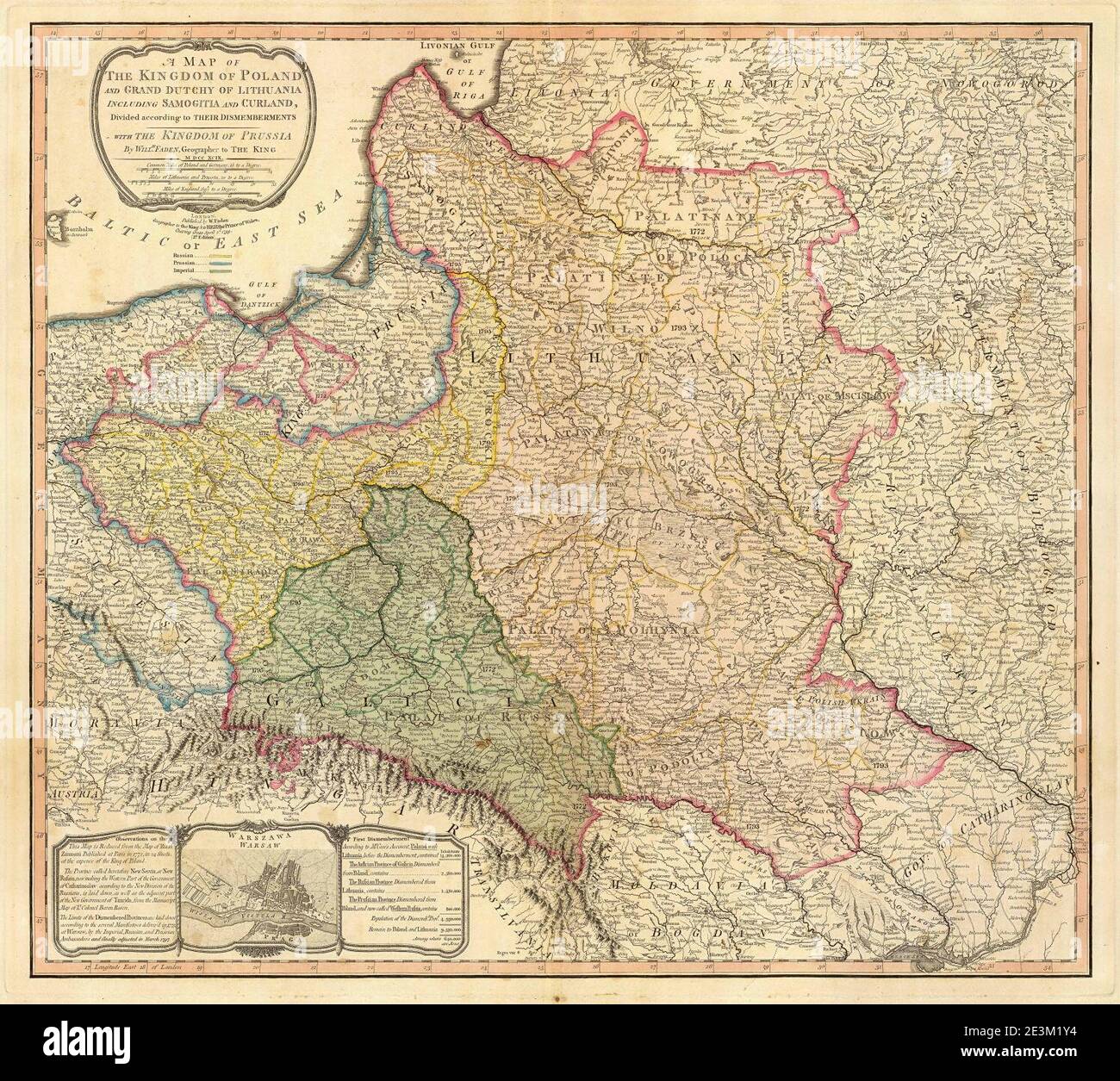Map of the partition of the Kingdom of Poland and the Grand Duchy of ...