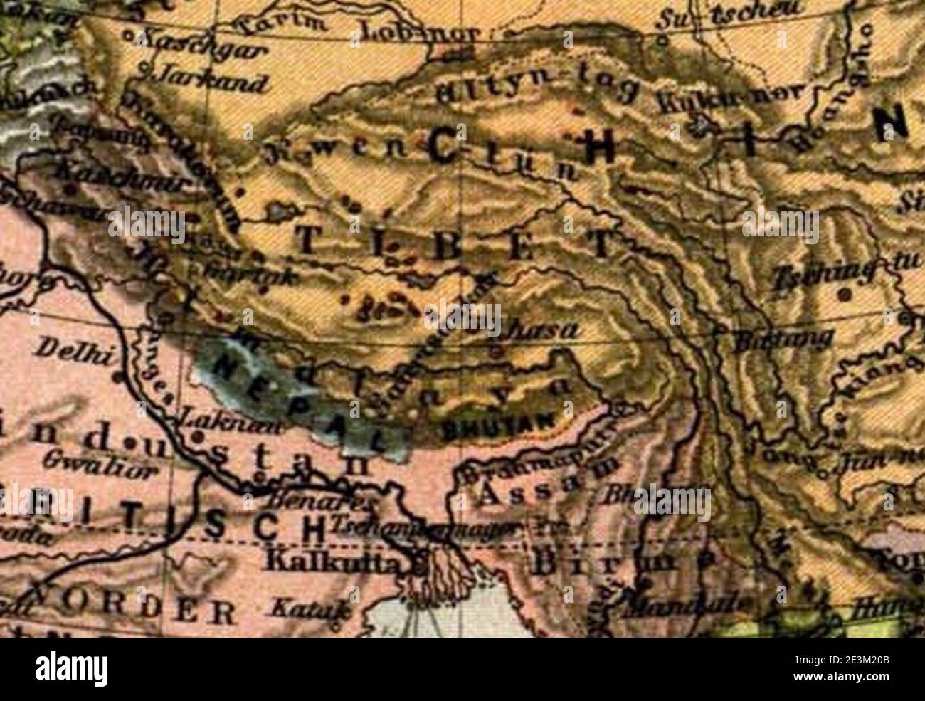 Map of tibet hi-res stock photography and images - Alamy