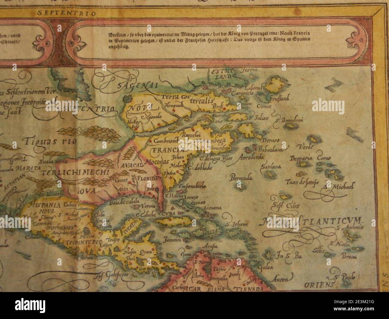 Map of Americas(1600) north east Stock Photo - Alamy