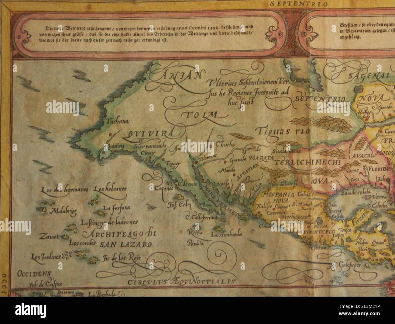 Map of Americas(1600) north west Stock Photo - Alamy