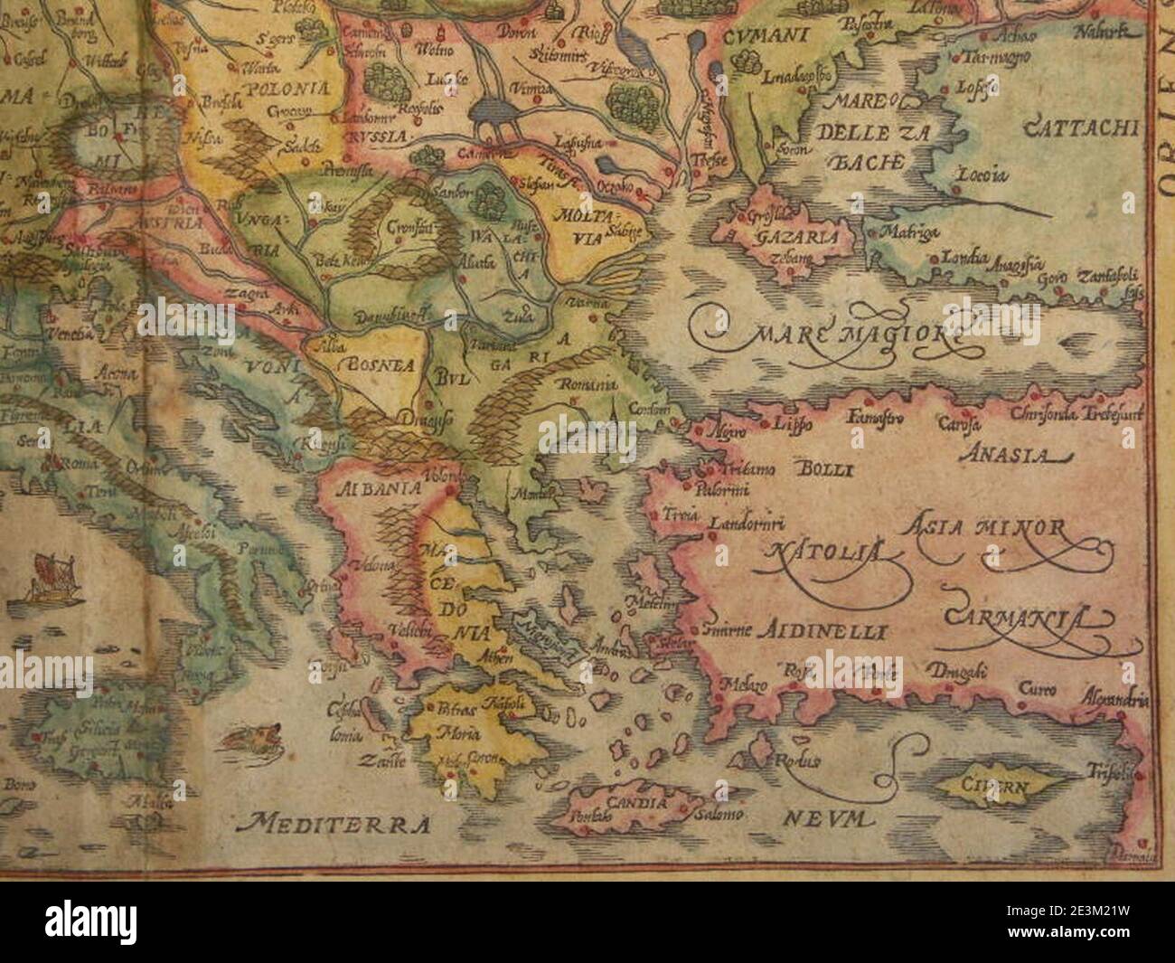 Map of Europe (1600) south east Stock Photo - Alamy