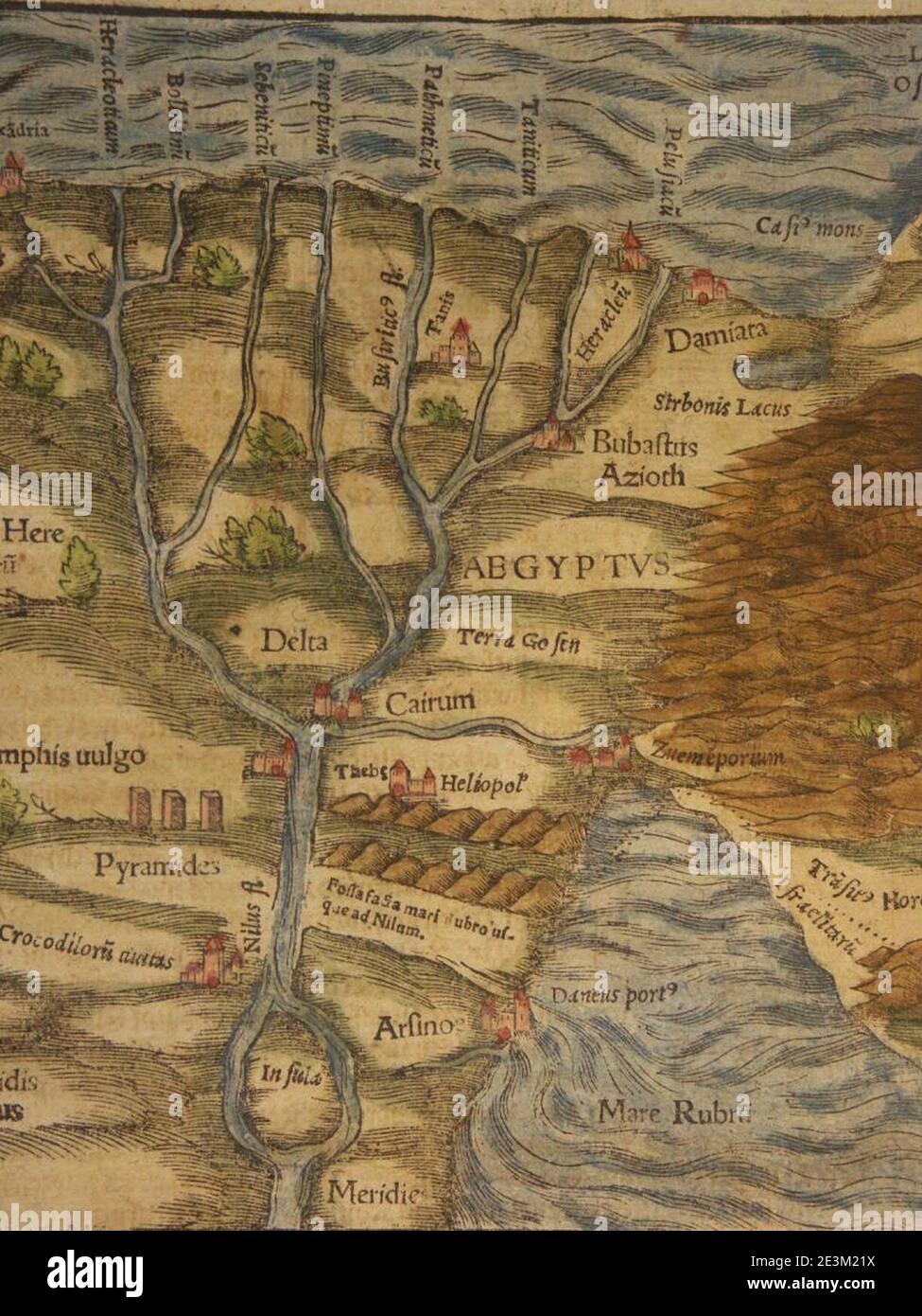 Map of Egypt (1600) a closer view Stock Photo - Alamy