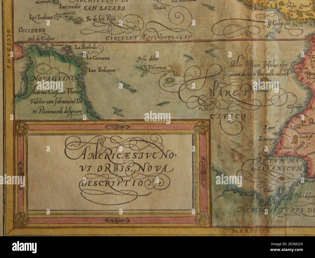 Map of Americas(1600) south west Stock Photo - Alamy