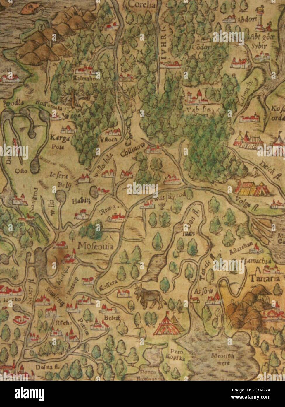 Map of Moscow (1600) a closer view Stock Photo - Alamy