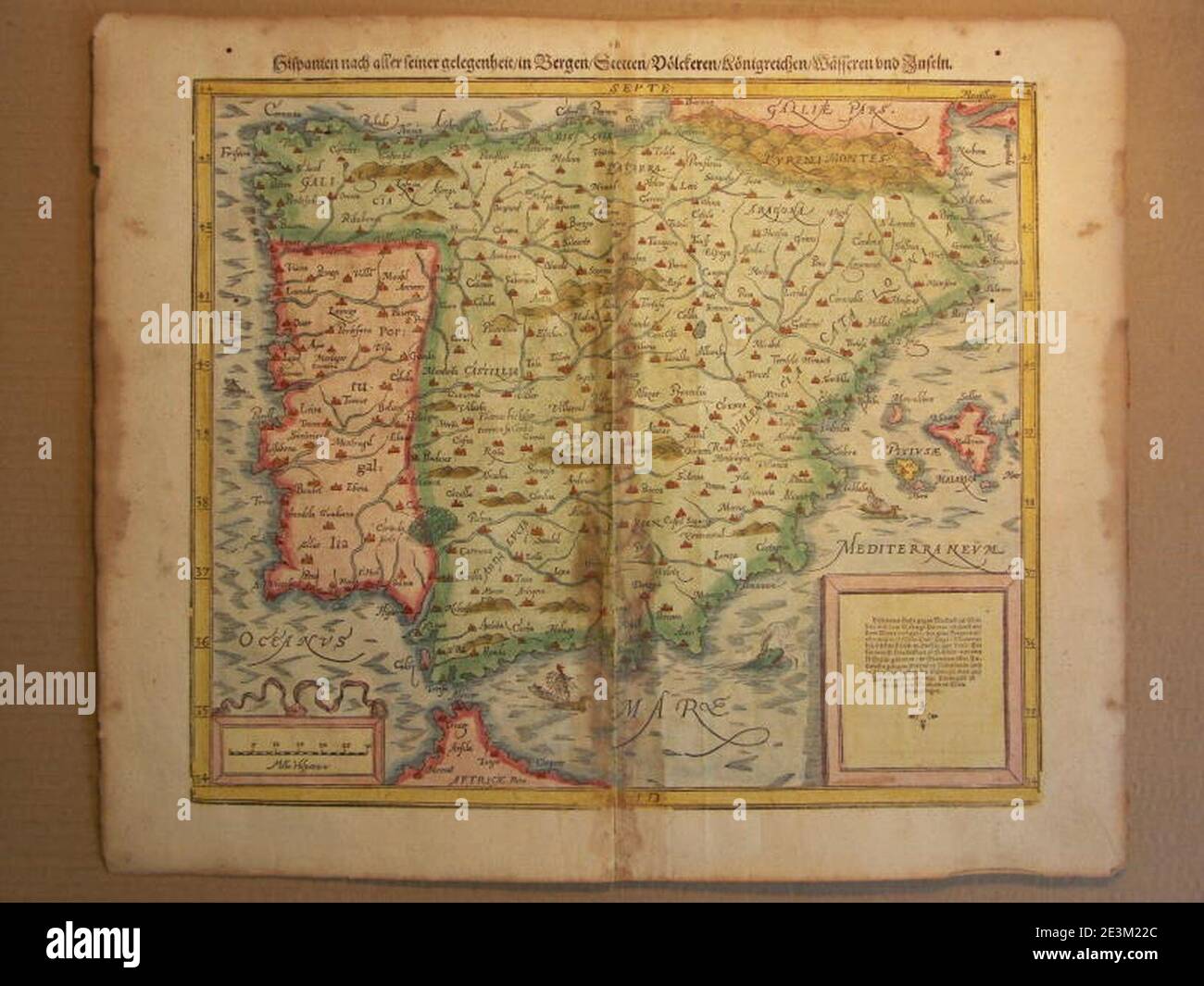 Map of Spain and Portugal (1600 Stock Photo - Alamy