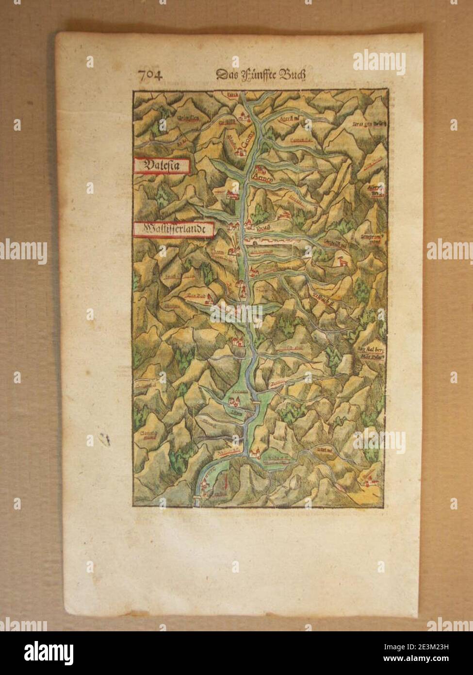 Map of Wallisserland, Switzerland (1600 Stock Photo - Alamy