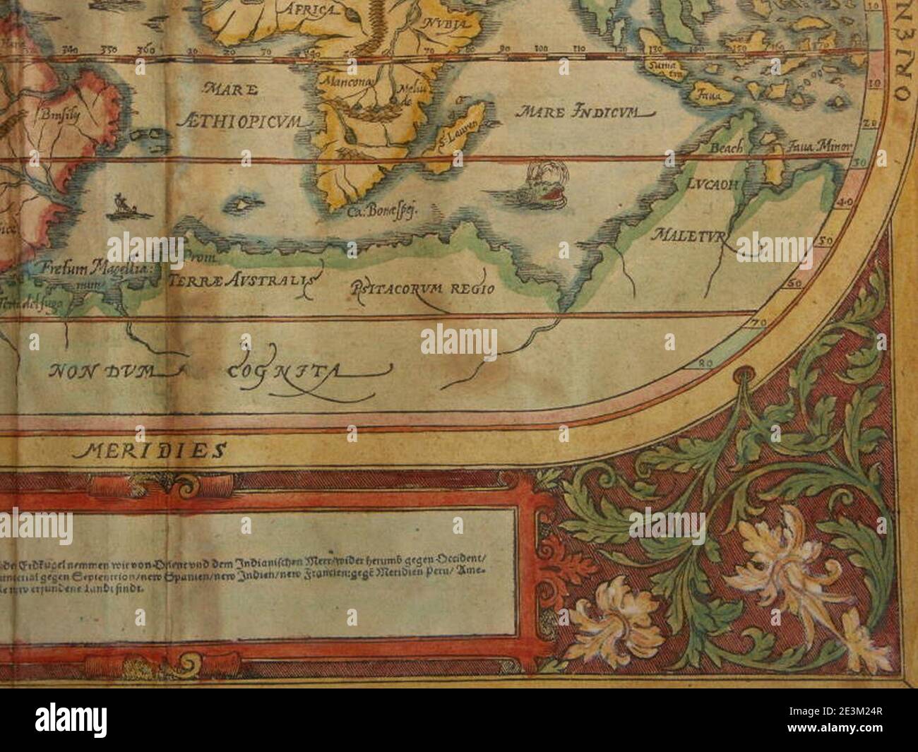 Map of the world (1600) southeast Stock Photo - Alamy