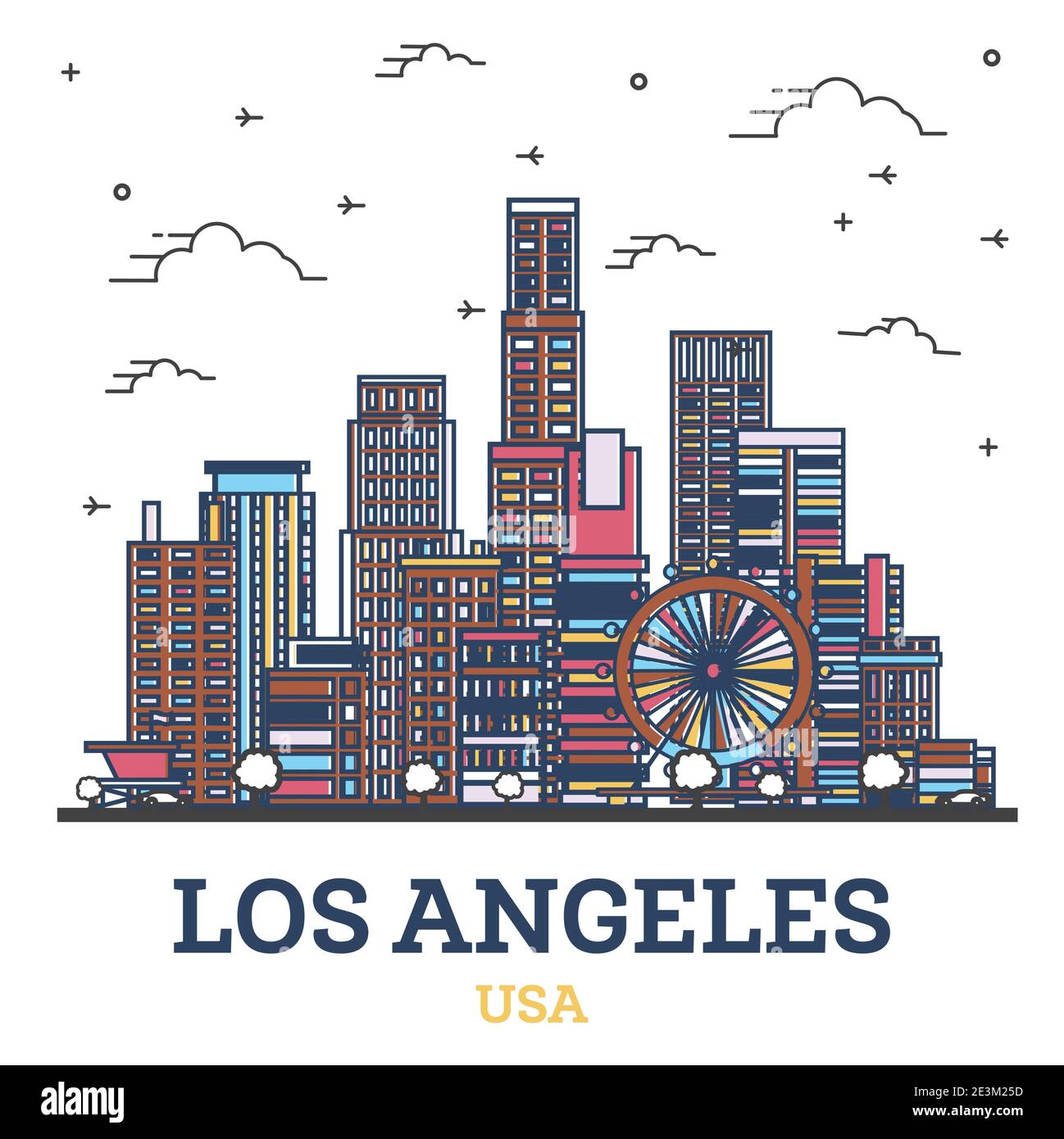 Los angeles ca skyline black Stock Vector Images - Alamy