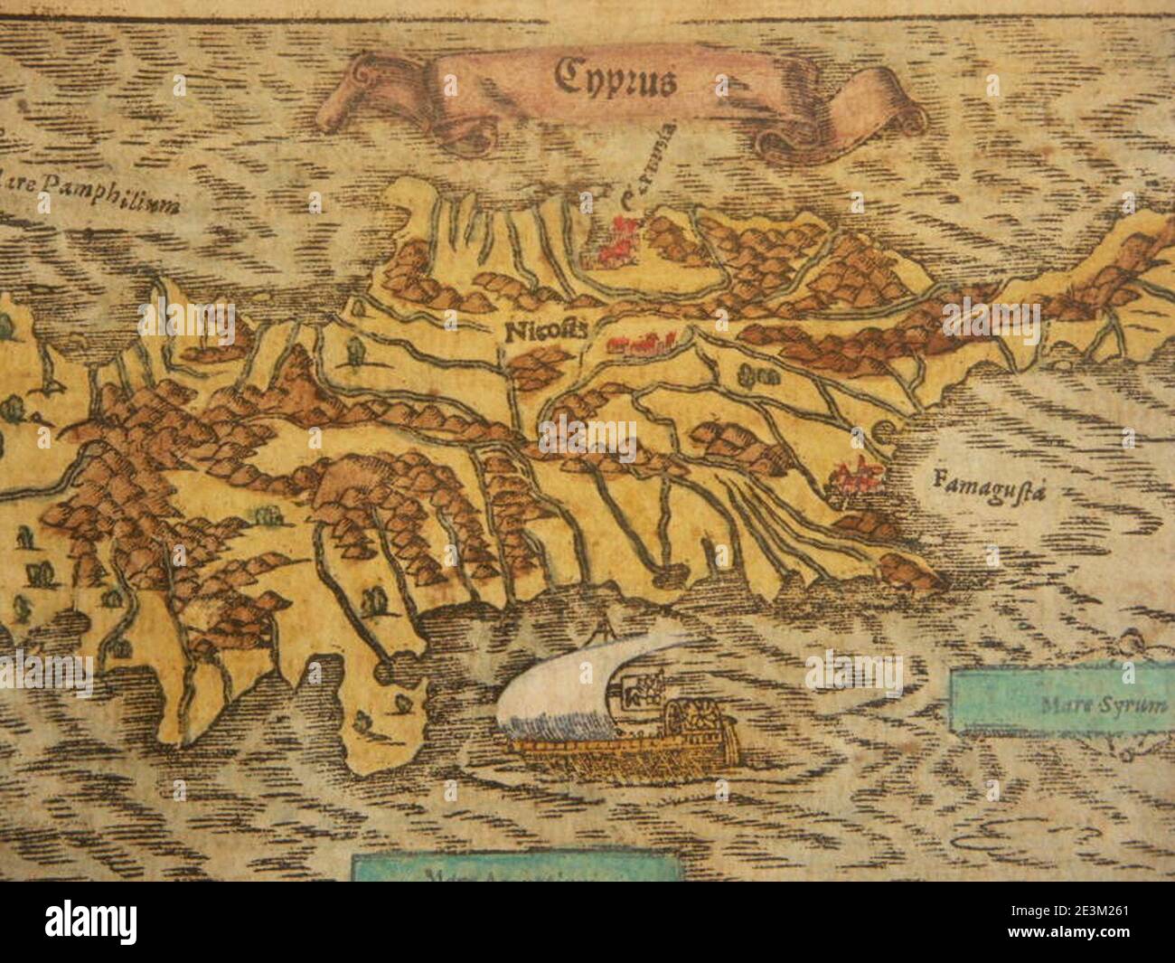 Map of Cyprus (1600 Stock Photo - Alamy