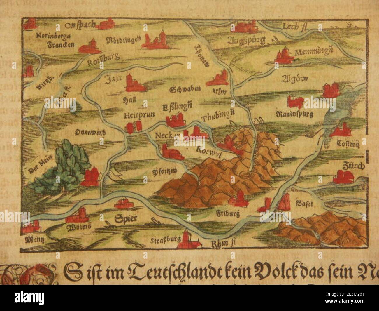 Map Swabia small 1600 Stock Photo - Alamy