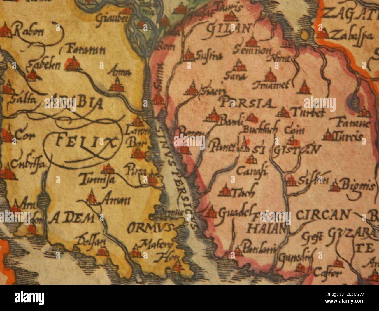 Map of Asia (1600) Persian Gulf Stock Photo - Alamy