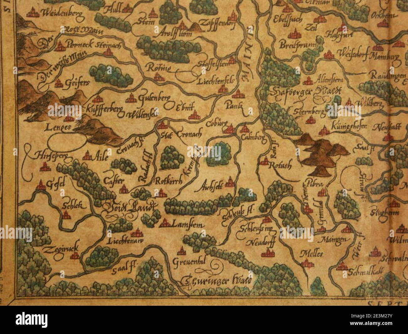 Map of Bavaria-Franconia South West 1600 Stock Photo - Alamy