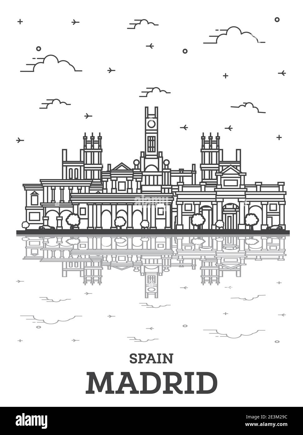 Spain reflection architecture Stock Vector Images - Alamy