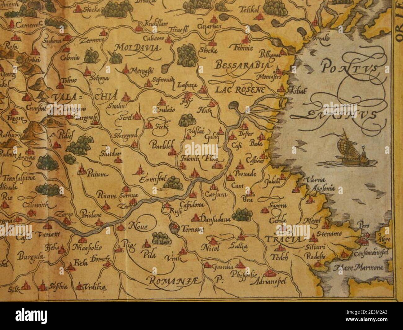 Map of Hungary and its region (1600) south east Stock Photo - Alamy