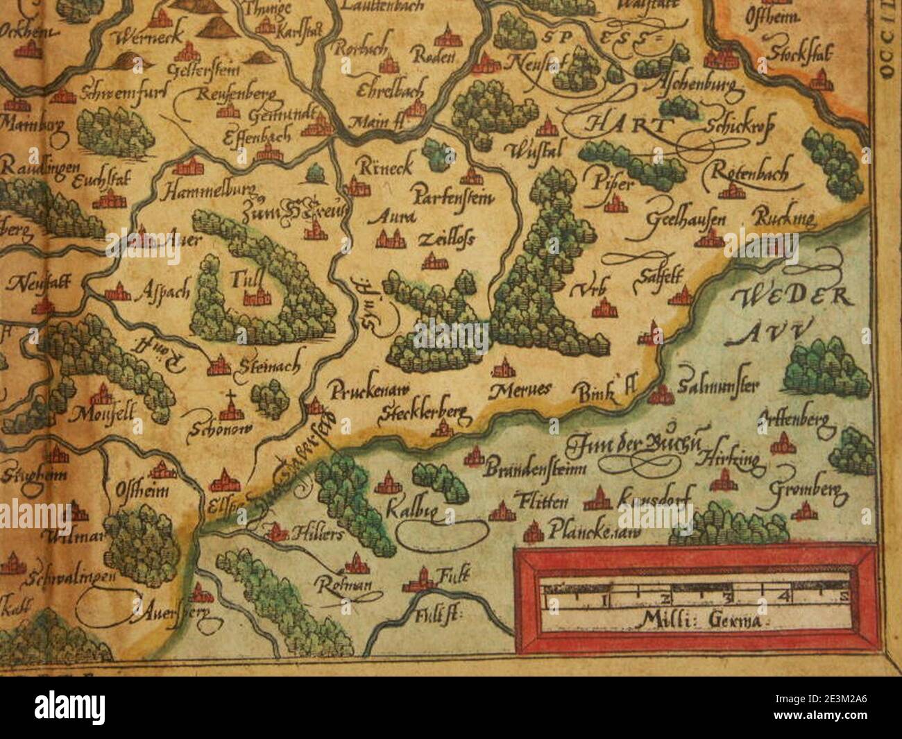 Map of Bavaria-Franconia South East 1600 Stock Photo - Alamy