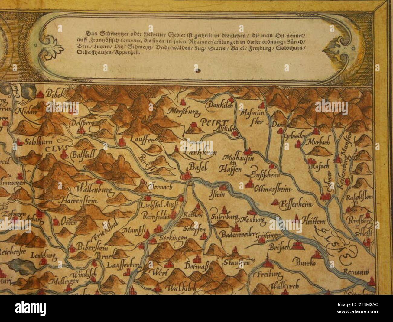 Map of Switzerland (1600) north east Stock Photo - Alamy