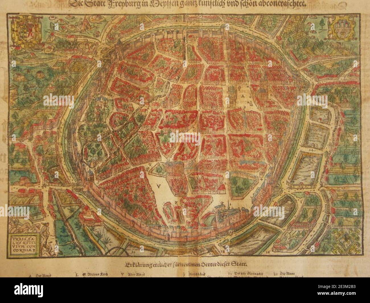 Map of Frieburg 1600 Stock Photo - Alamy