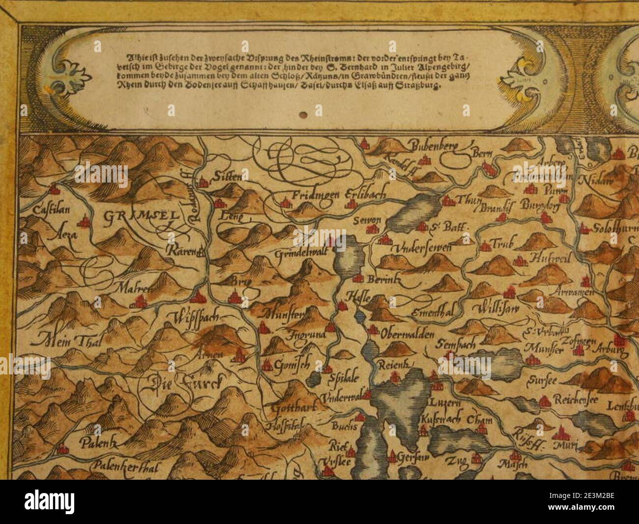Map of Switzerland (1600) north west Stock Photo - Alamy
