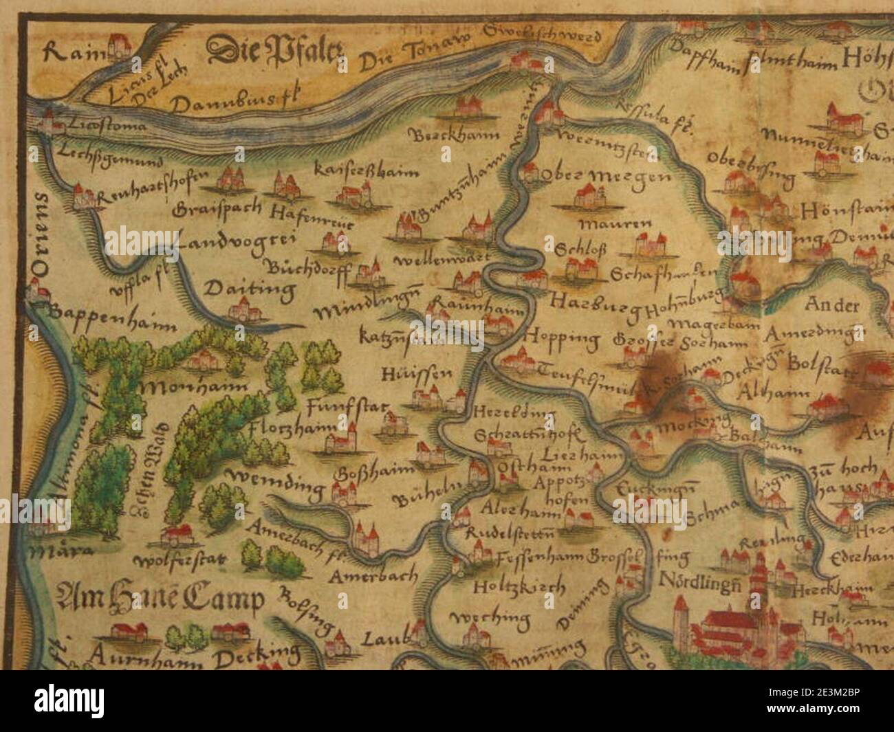 Map of Swabia northwest 1600 Stock Photo - Alamy