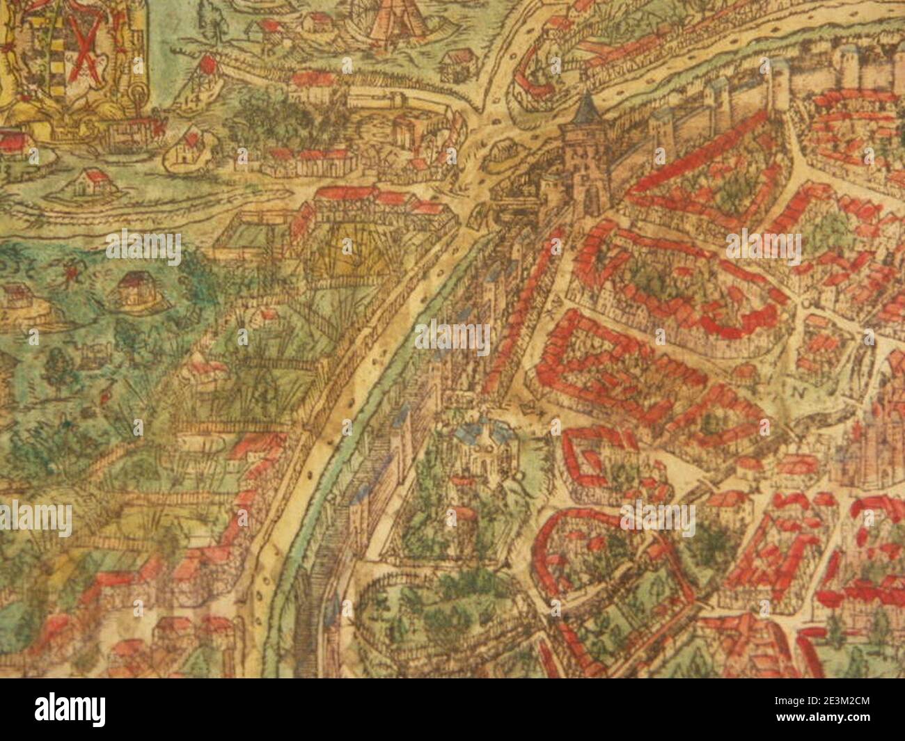 Map of Frieburg upper Left 1600 Stock Photo - Alamy