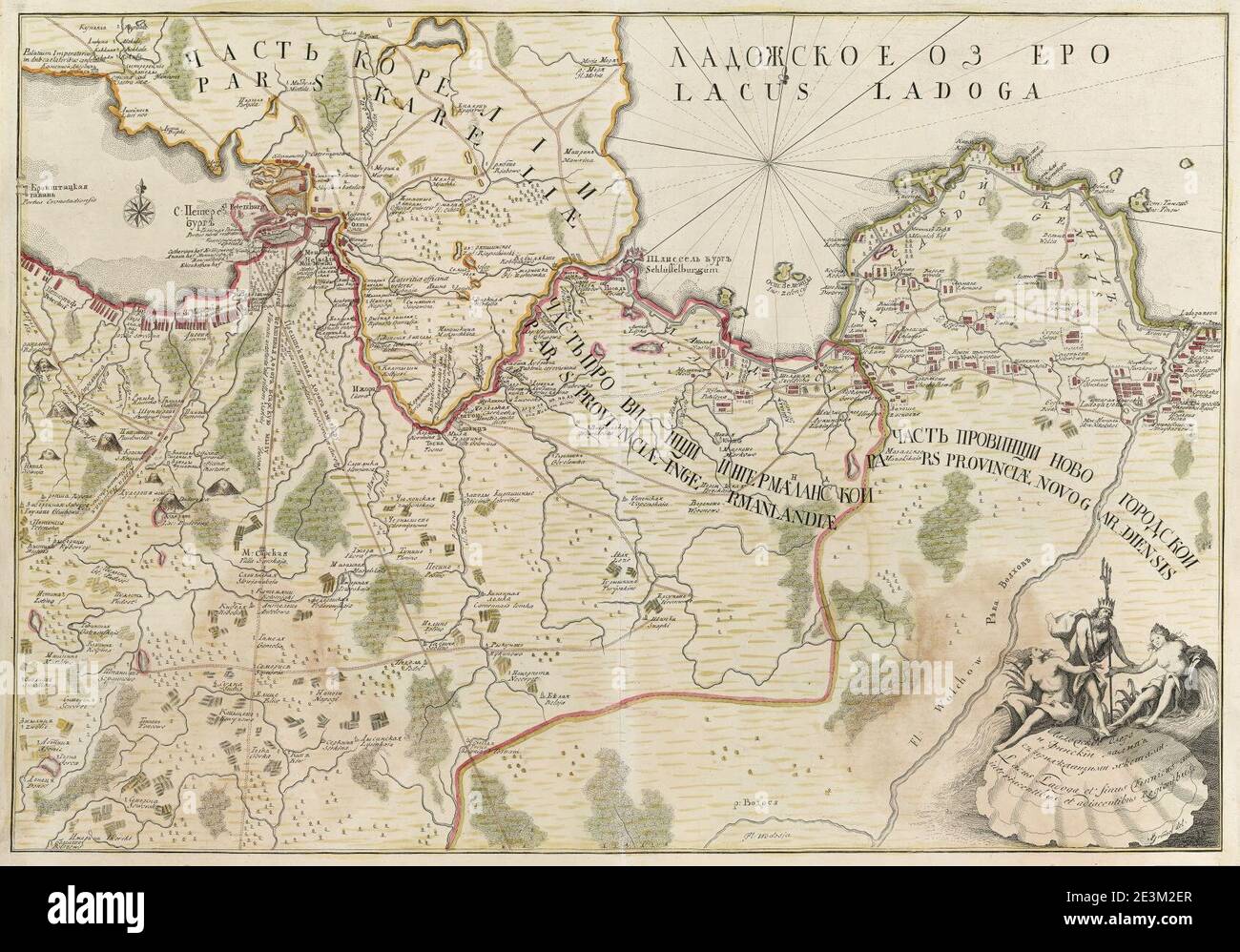 Map of Ladoga Lake and Gulf of Finland by Grimmel Stock Photo - Alamy