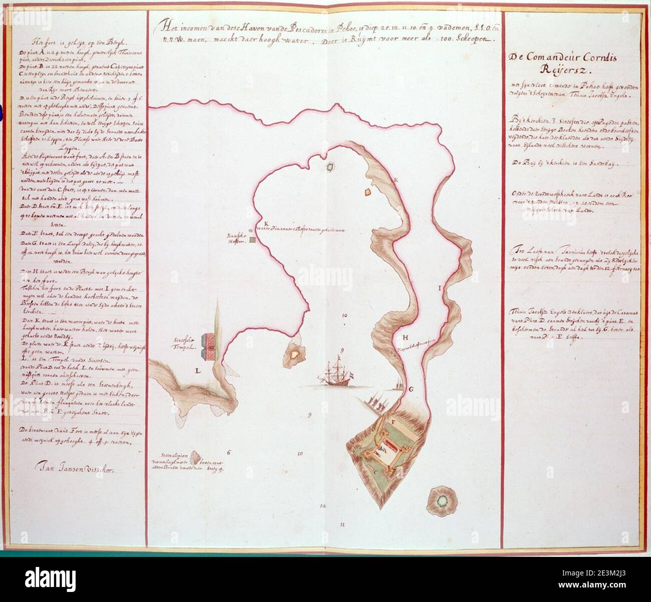 Map of Dutch Fortress on Penghu, c. 1623 Stock Photo - Alamy