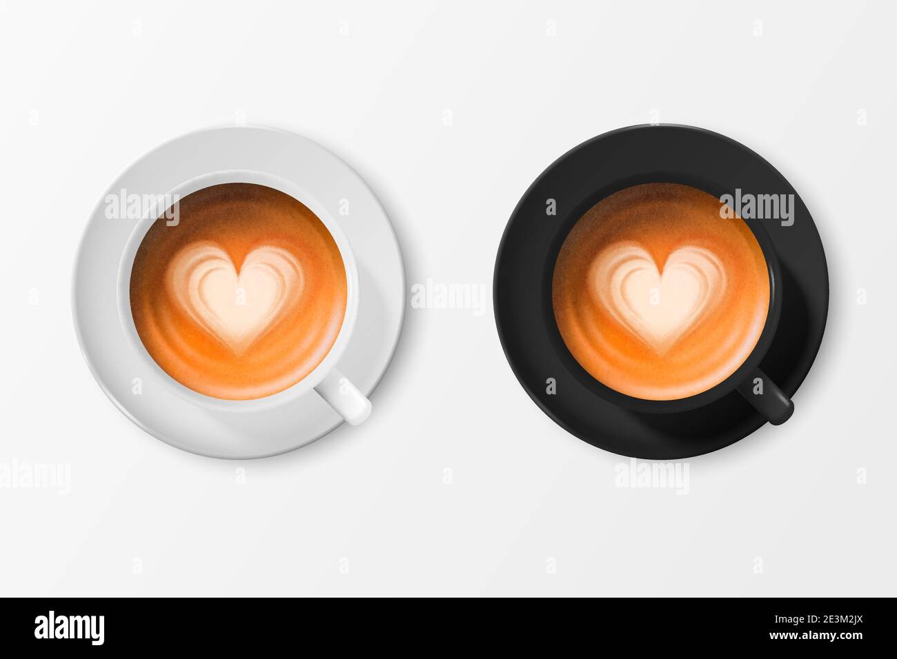 Vector 3d Realistic Ceramic White and Black Coffee Mug, Cup, Saucer ...