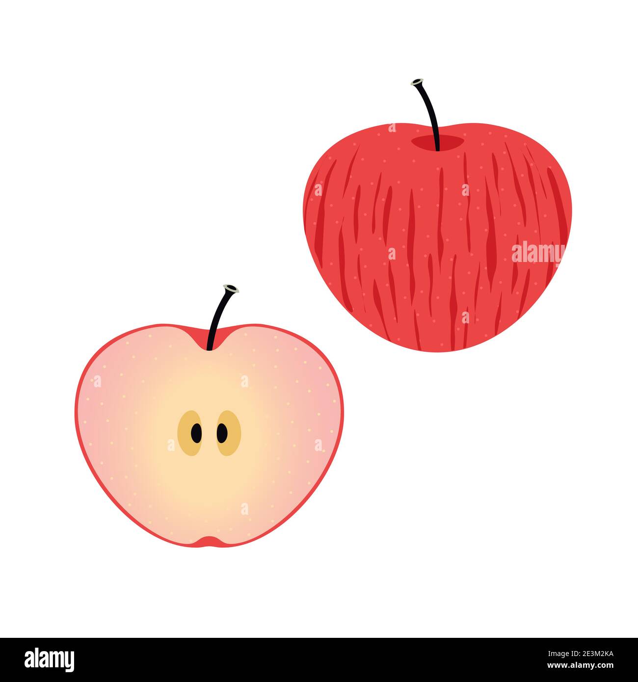Fresh Red Apple flat color vector illustration Stock Vector Image & Art ...