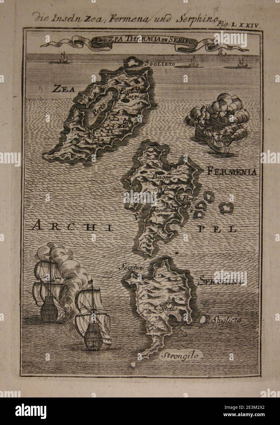 Map of Zea, 1685 Stock Photo - Alamy