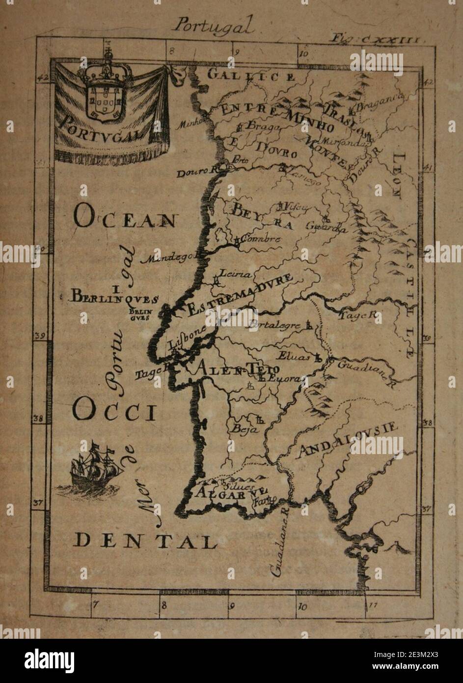 Map of Portugal, 1685 1 Stock Photo - Alamy