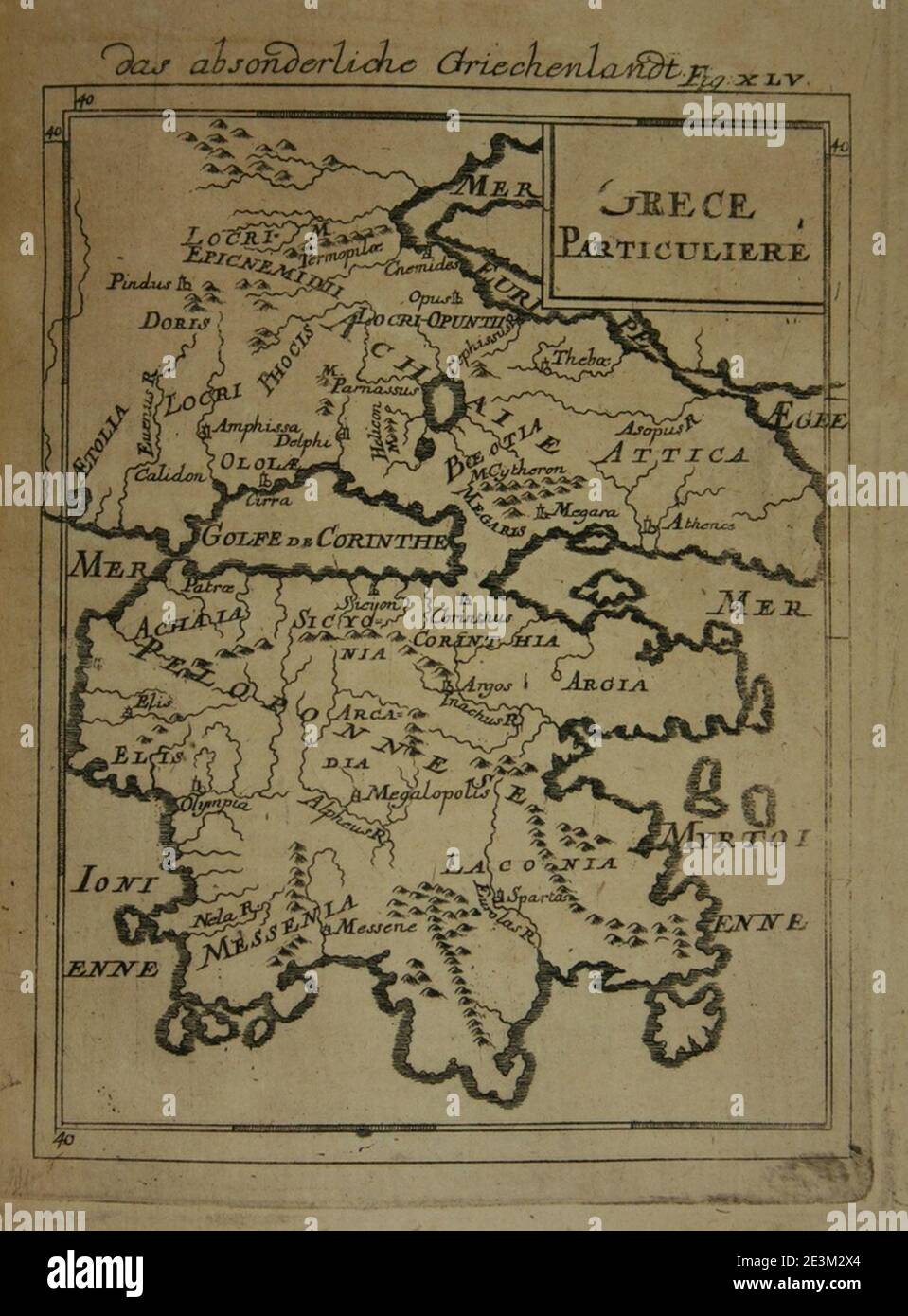 Map of southern Greece, 1685 Stock Photo - Alamy