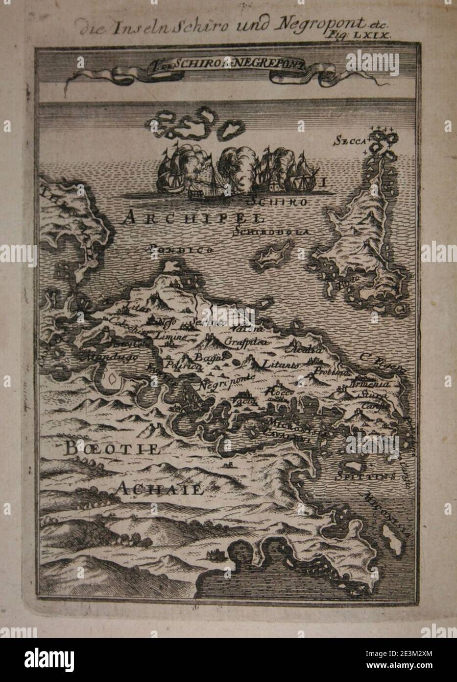 Map of Negroponte, 1685 Stock Photo - Alamy