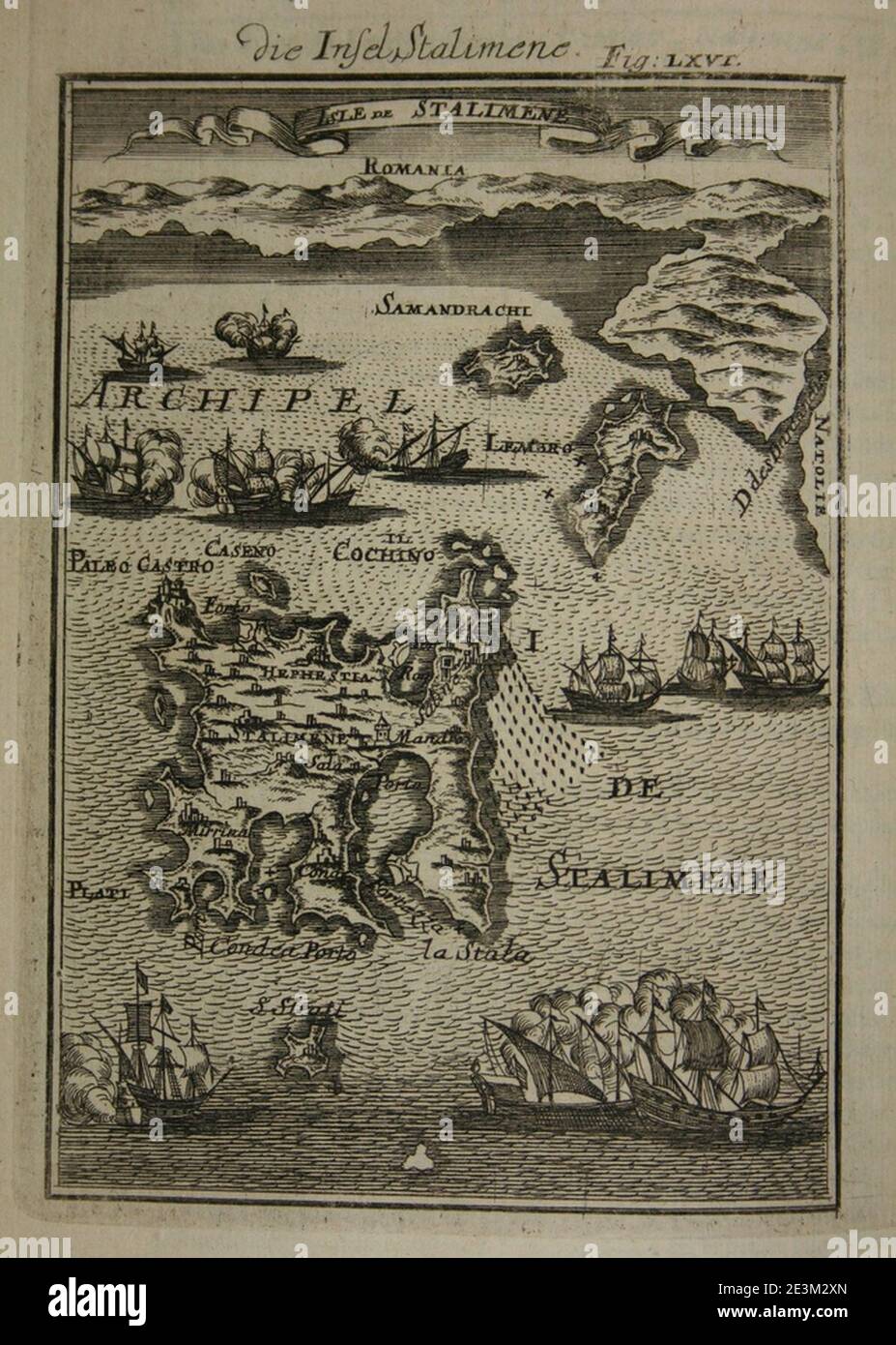 Map of Stalimene, 1685 Stock Photo - Alamy