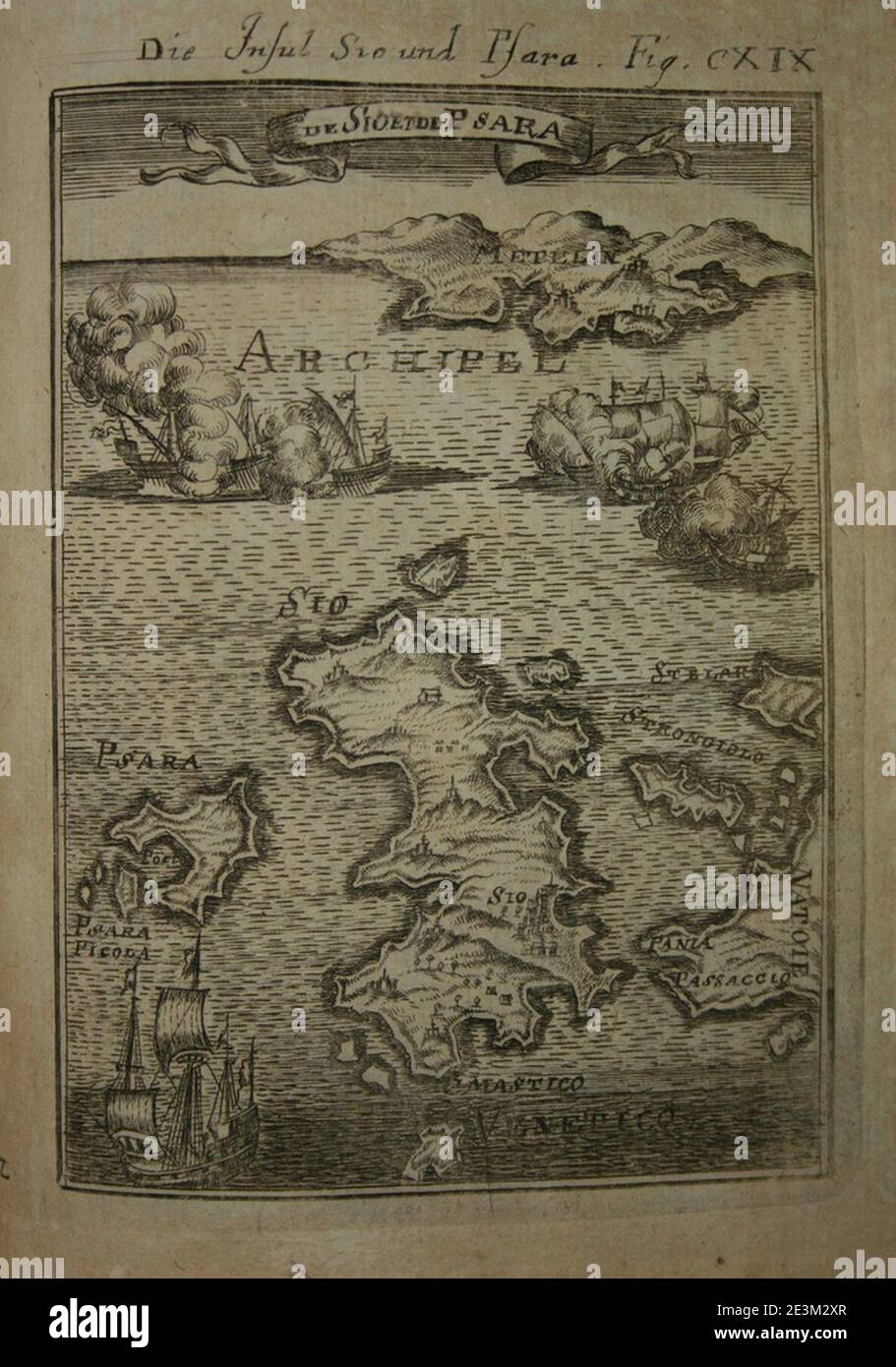 Map of Chios and Psara, 1685 Stock Photo - Alamy