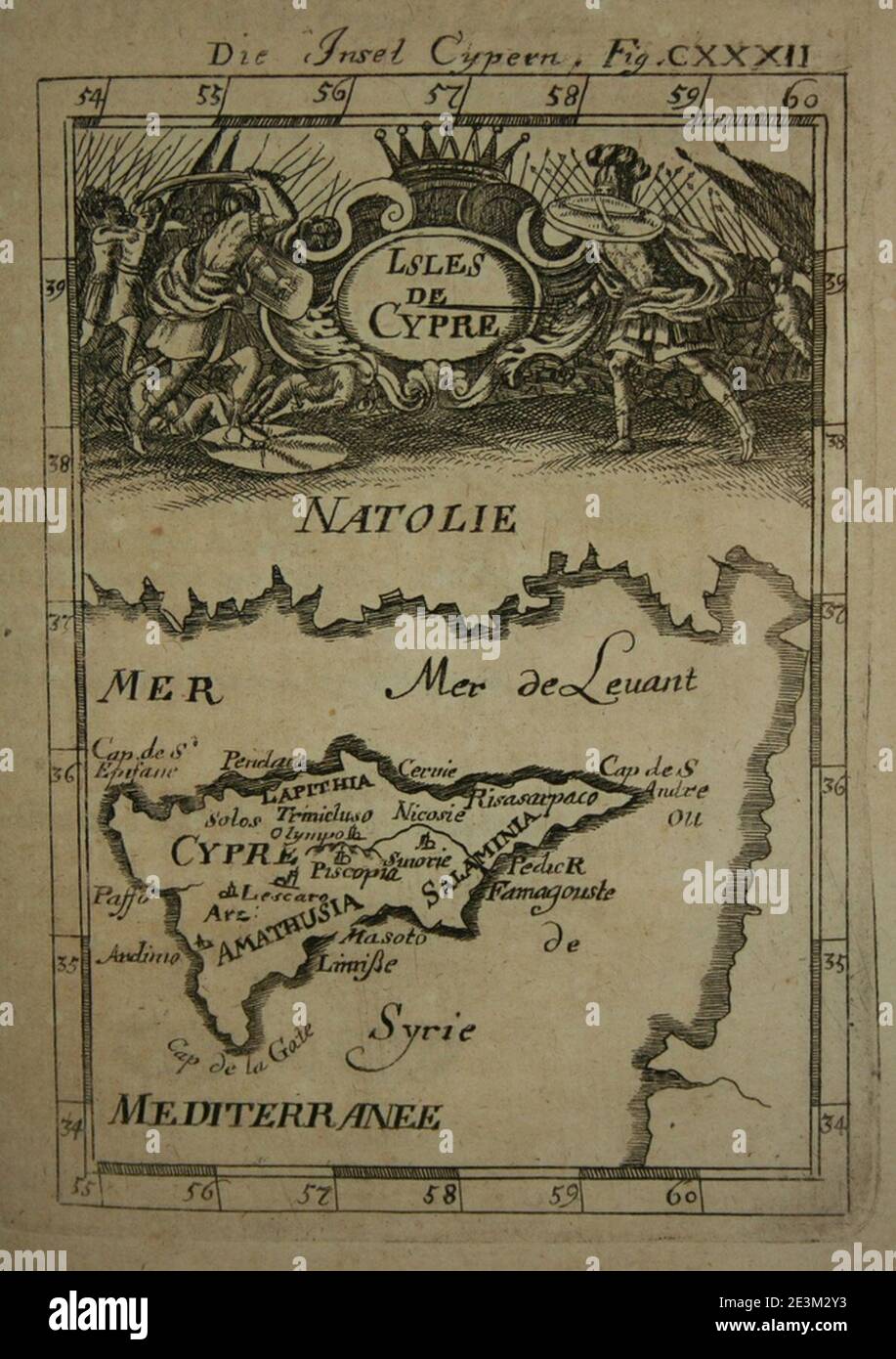 Map of Cyprus, 1685 Stock Photo - Alamy