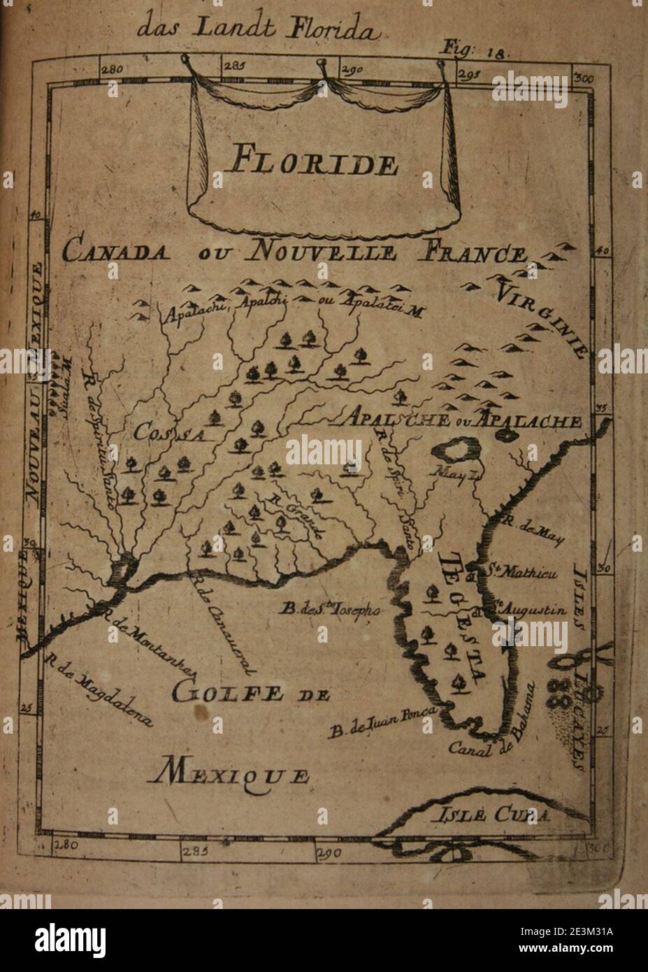 Map of Florida, 1685 Stock Photo - Alamy