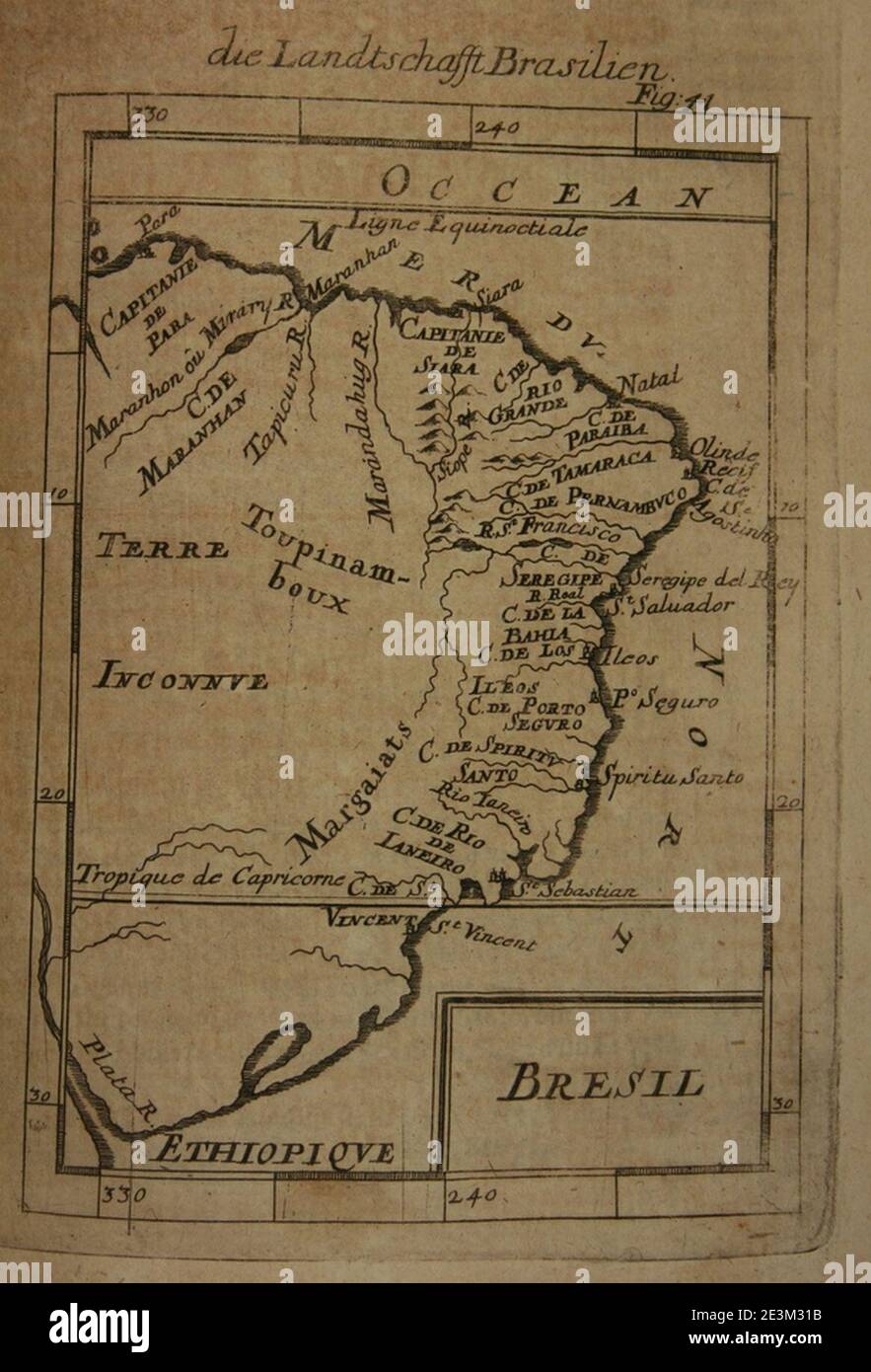 Map of Brazil, 1685 Stock Photo - Alamy