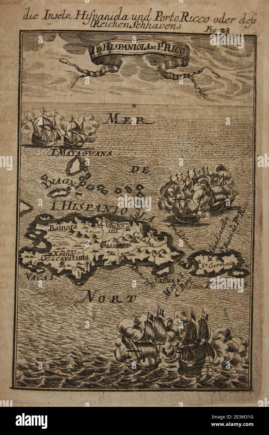 Map of Puerto Rico, 1685 Stock Photo - Alamy