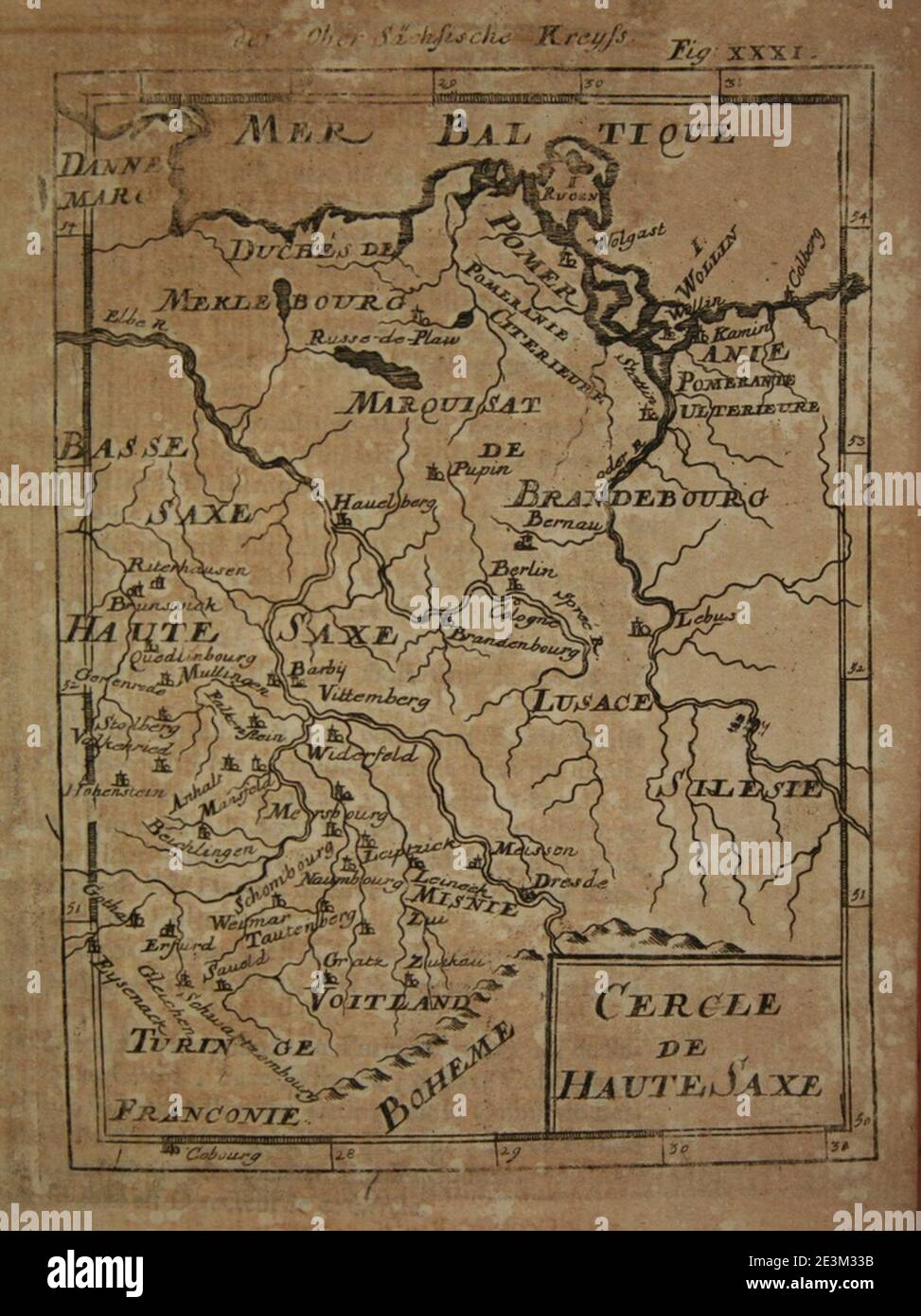 Map of Upper Saxony, 1685 Stock Photo - Alamy