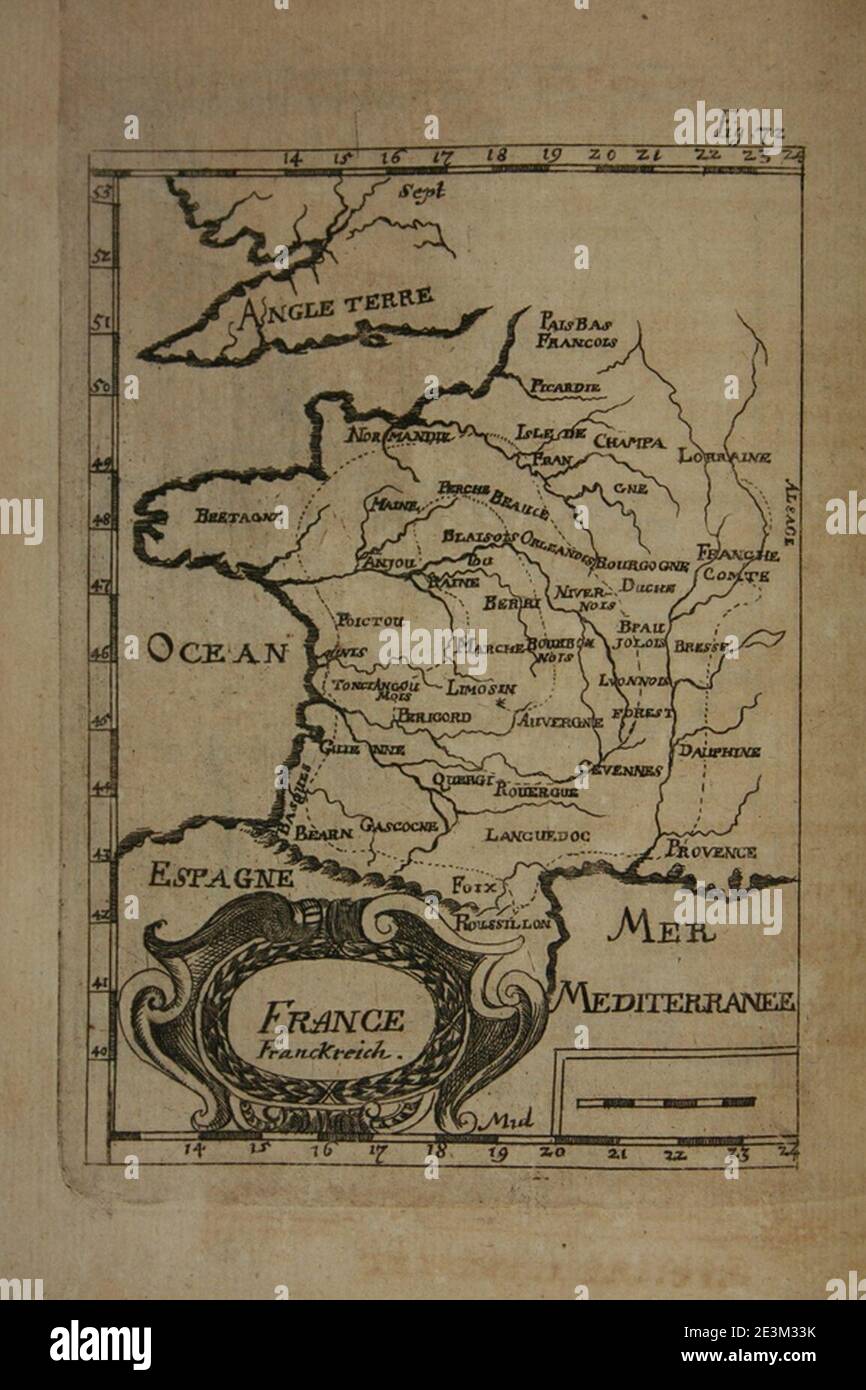 Map of France, 1685 Stock Photo - Alamy