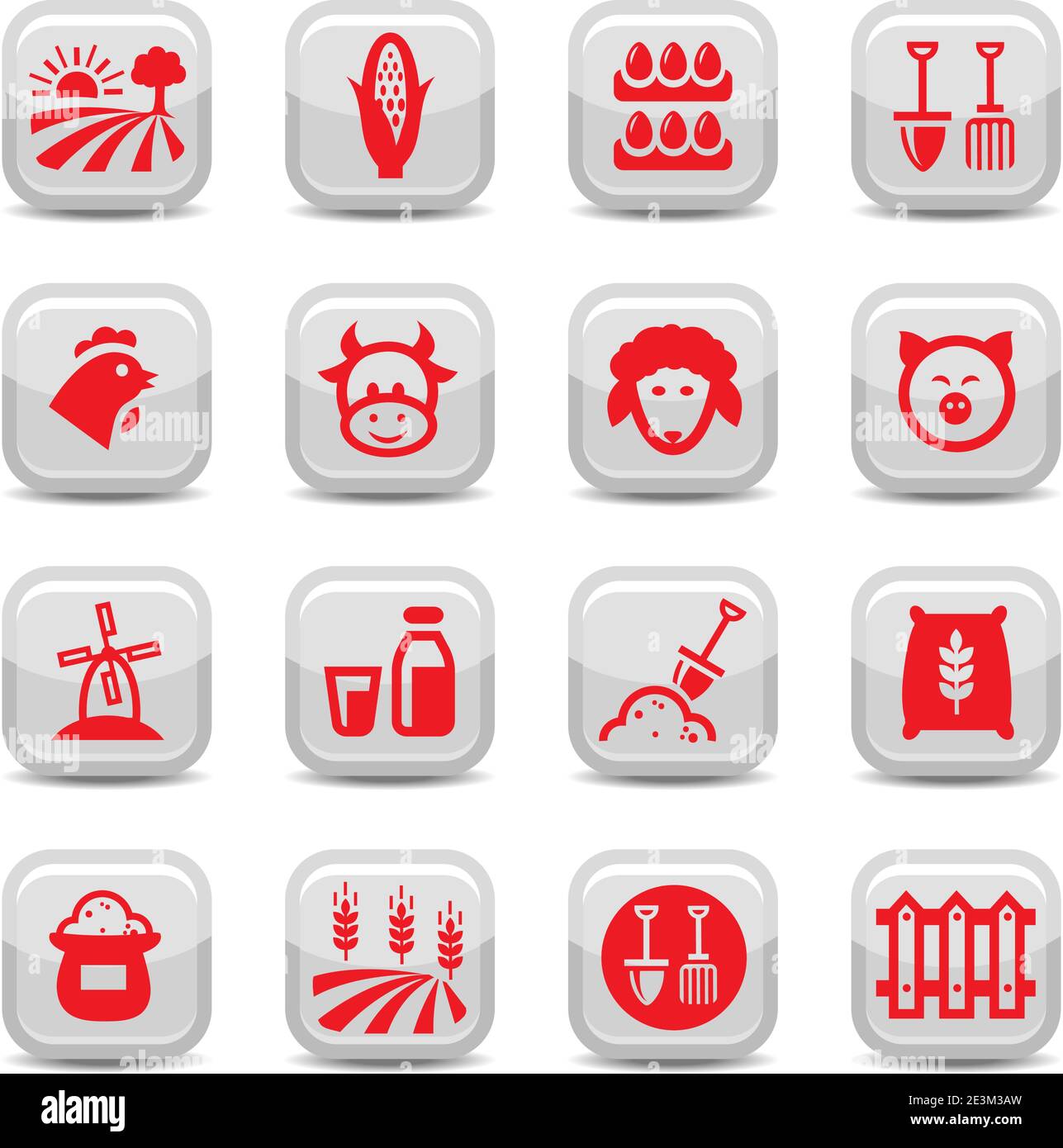 Farm Icon Set for web and mobile. All elements are grouped Stock Vector ...