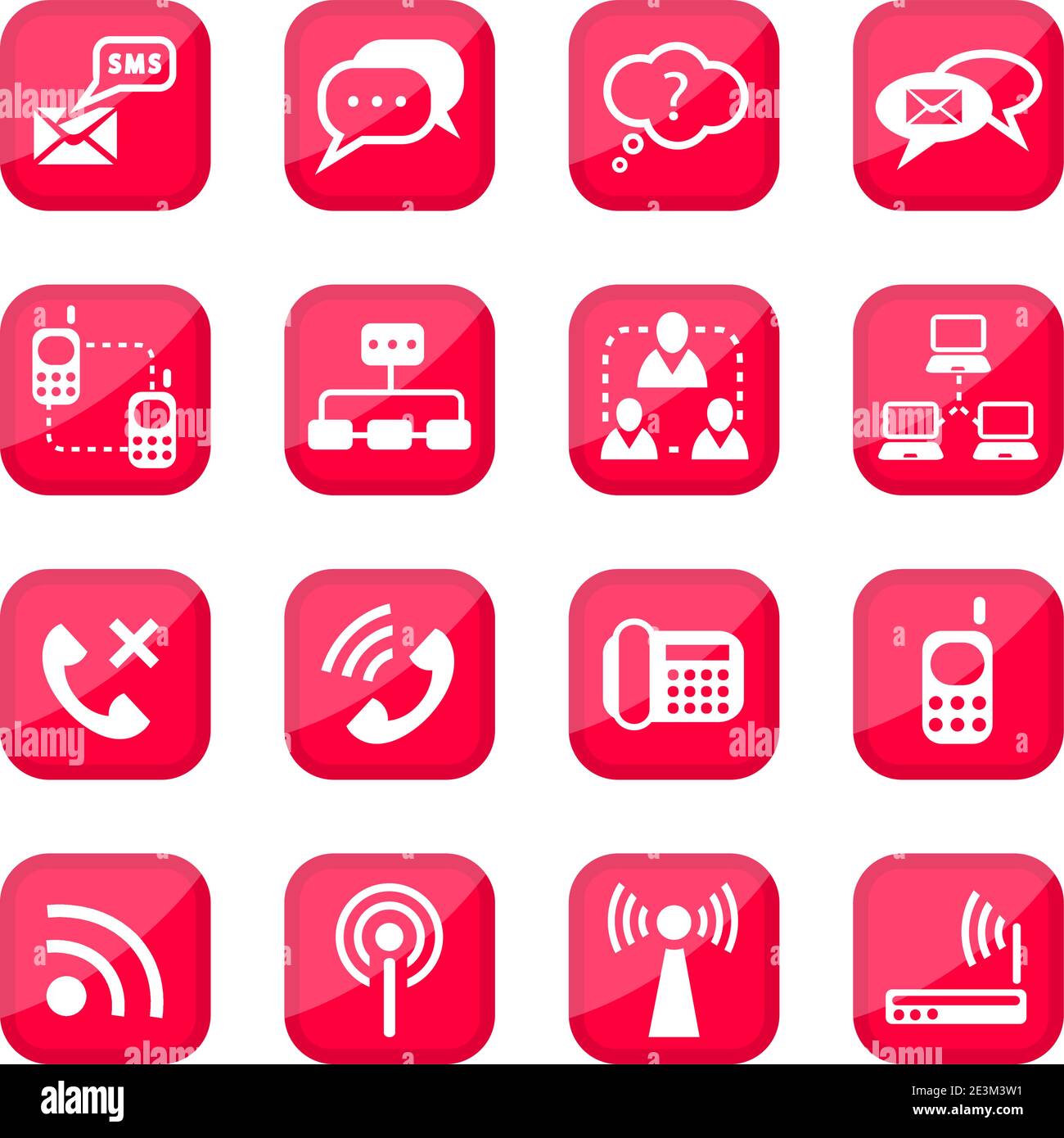Communication Vector Icon Set for web and mobile. All elements are ...