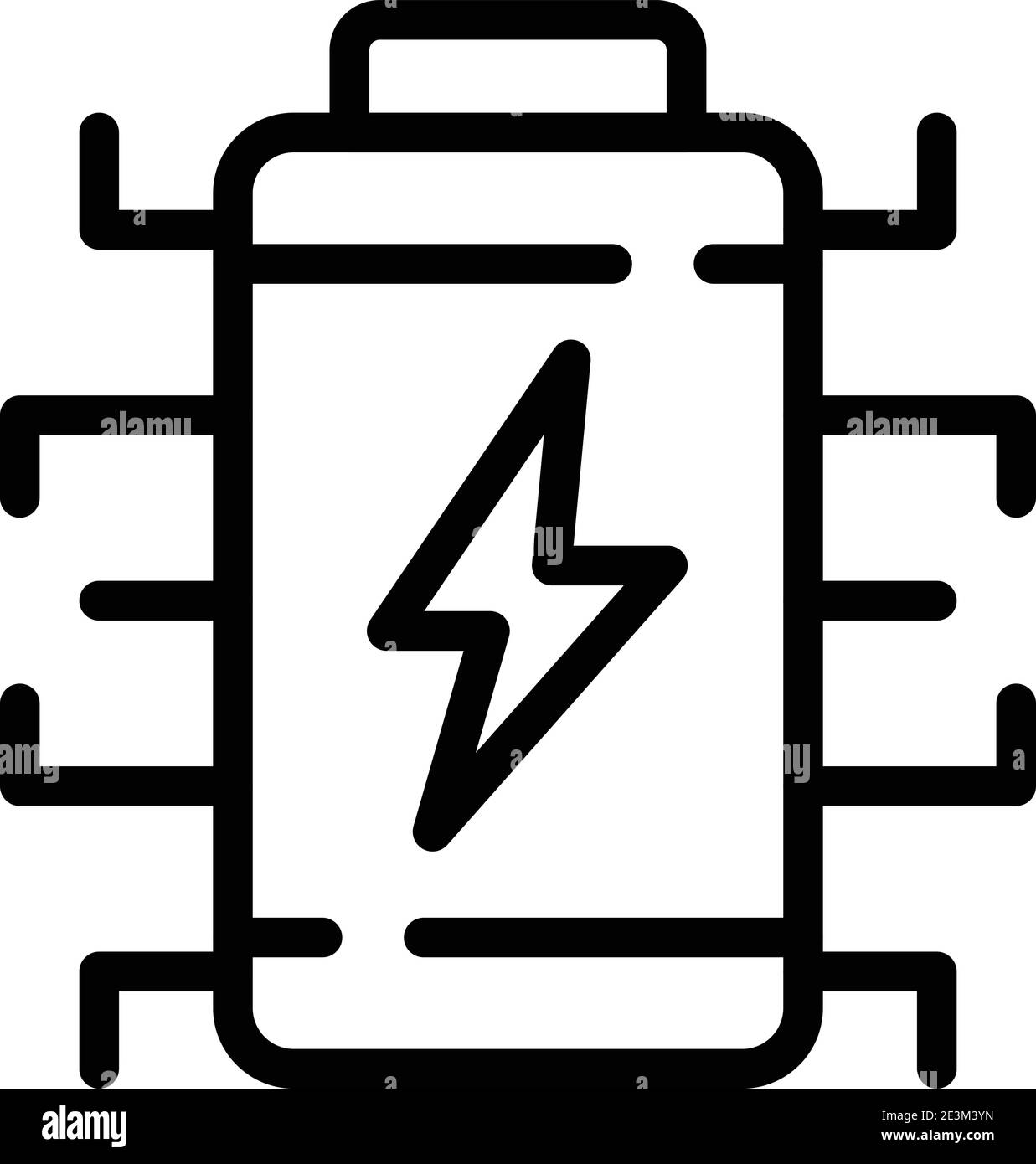 Battery consumption icon. Outline battery consumption vector icon for ...