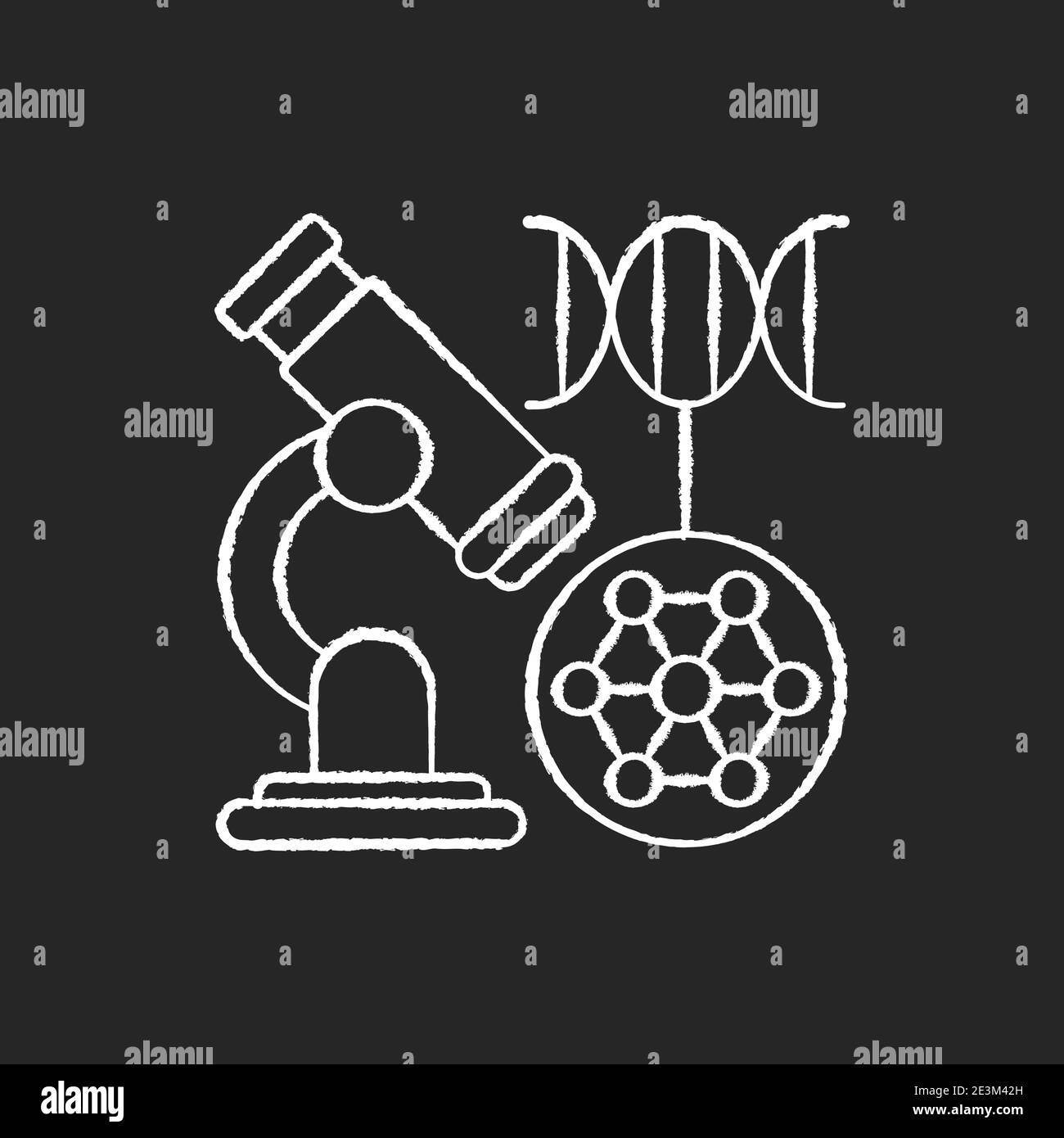 DNA microarray chalk white icon on black background Stock Vector Image ...