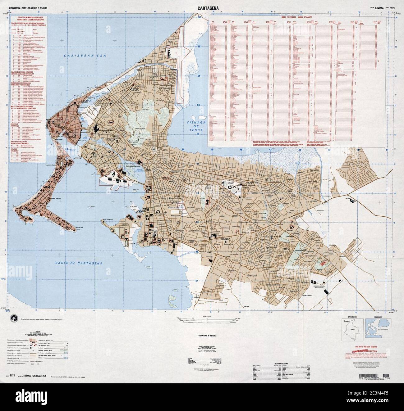 Map of Cartagena - 1994 Stock Photo - Alamy